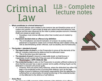 Tort Law (LLB Law) Complete Lecture Notes (50 Pages) - Etsy