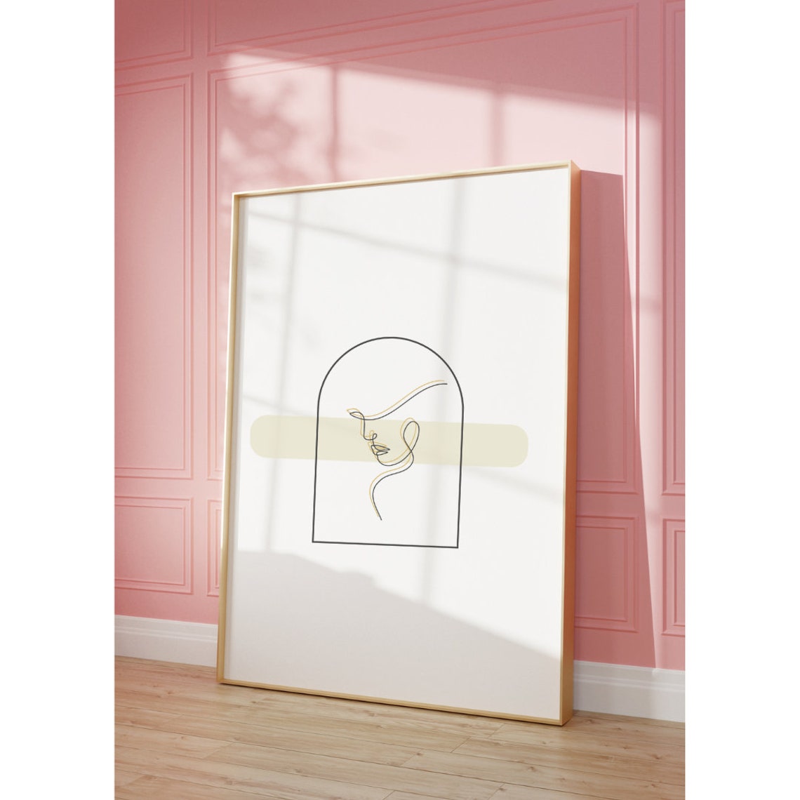 Minimalistic Fine Line Wall Art, Printable Wall Art, Neutral Beige ...