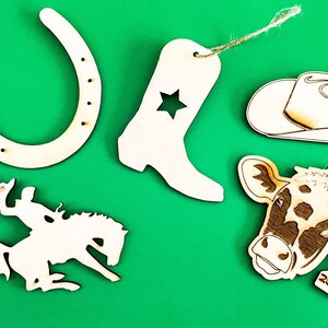 Western Ornament Set, Cowboy Christmas Ornaments, Rodeo Ornaments - Etsy
