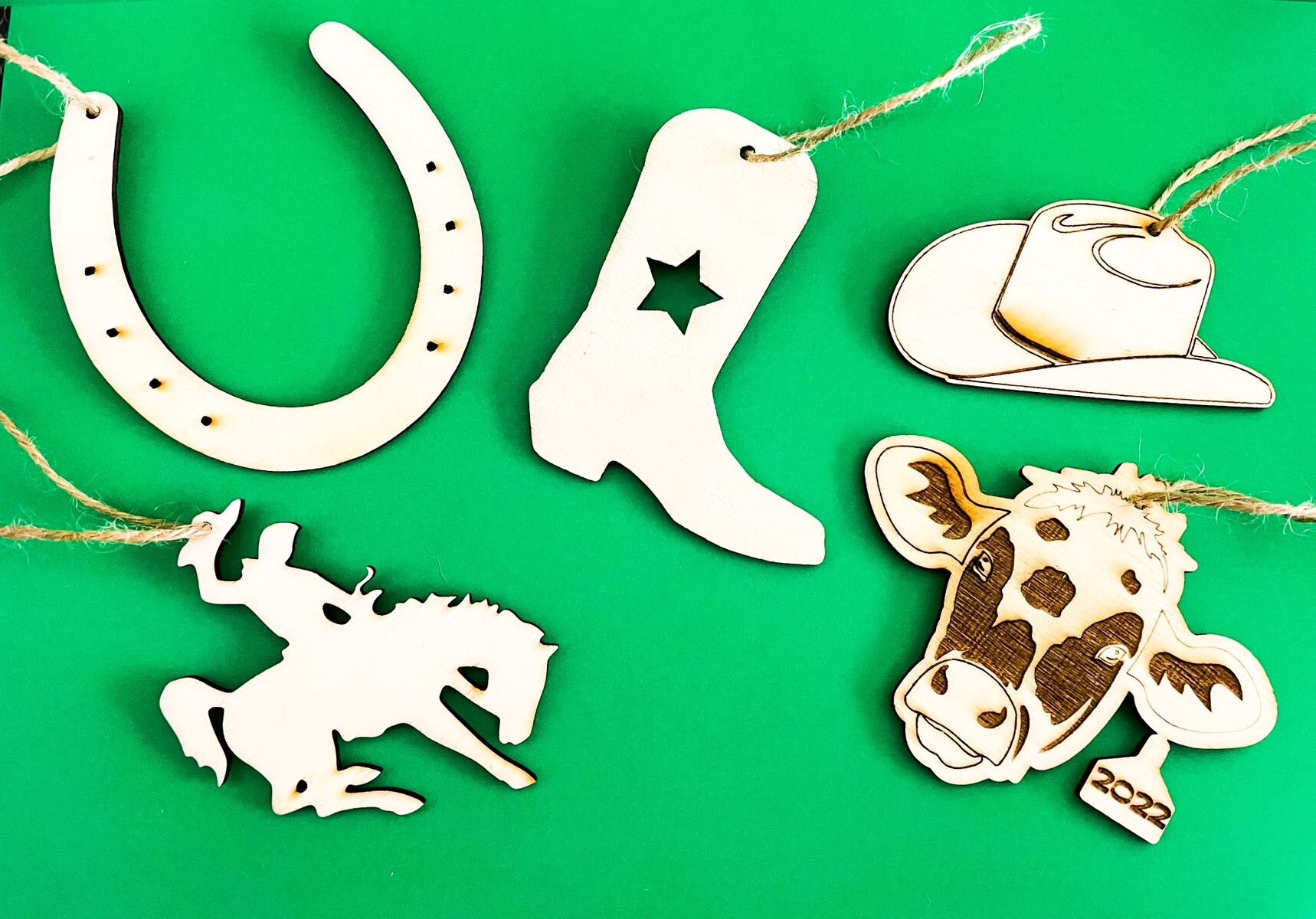 Miniature Western Ornament Set, Cowboy Christmas Ornaments, Rodeo ...
