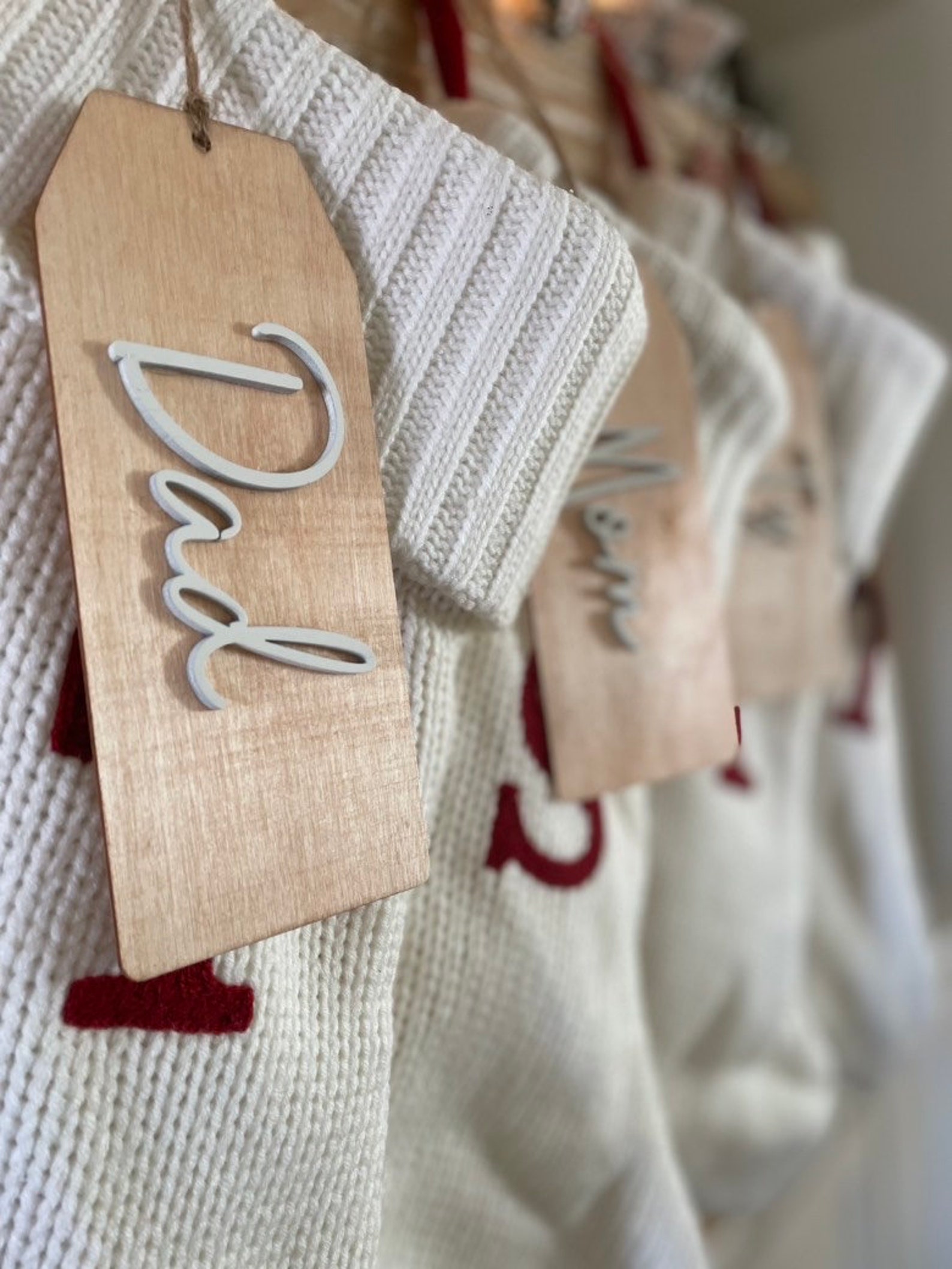 Wood Gift Tags, Wood Name Tags, Custom Stocking Tags, Custom Wood Tags ...