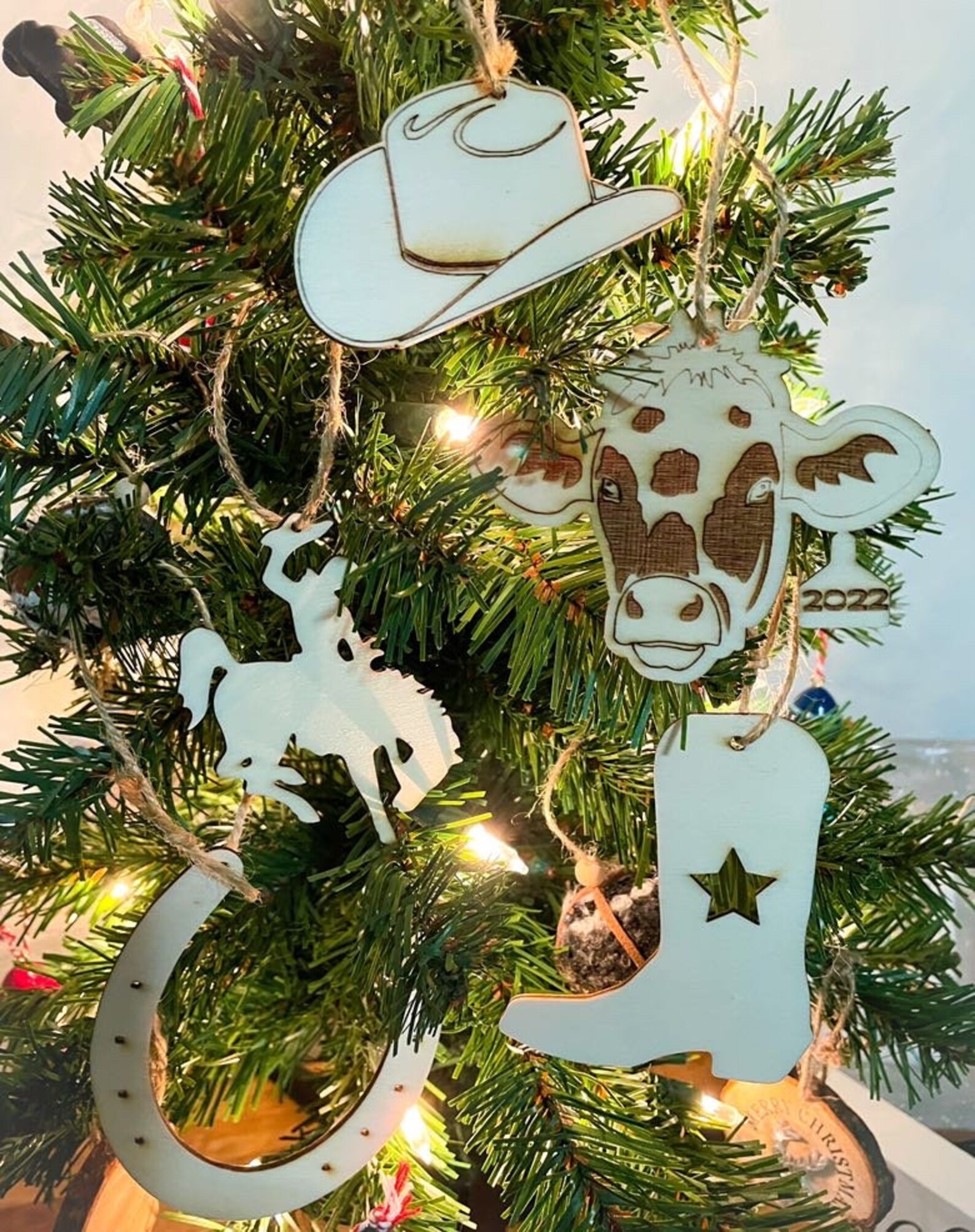 Western Ornament Set, Cowboy Christmas Ornaments, Rodeo Ornaments - Etsy