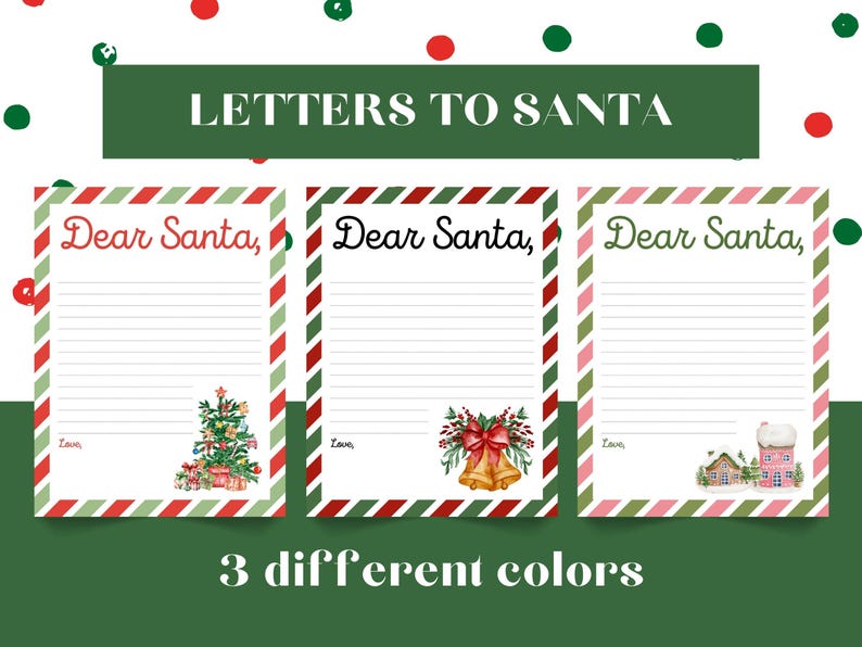 Printable Christmas Wish List | Dear Santa Letter Digital Download ...