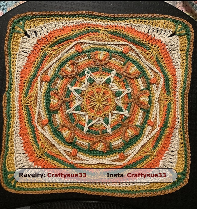 Mandala Square - Crochet Overlay Square Pattern – Bag, Cushion, Blanket ...