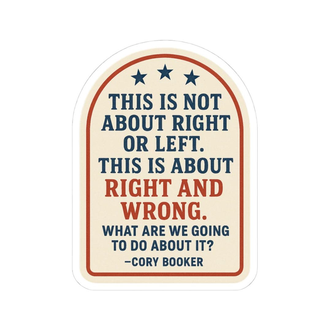 Cory Booker Quote Kiss-cut Stickers, Senate Filibuster Sticker ...