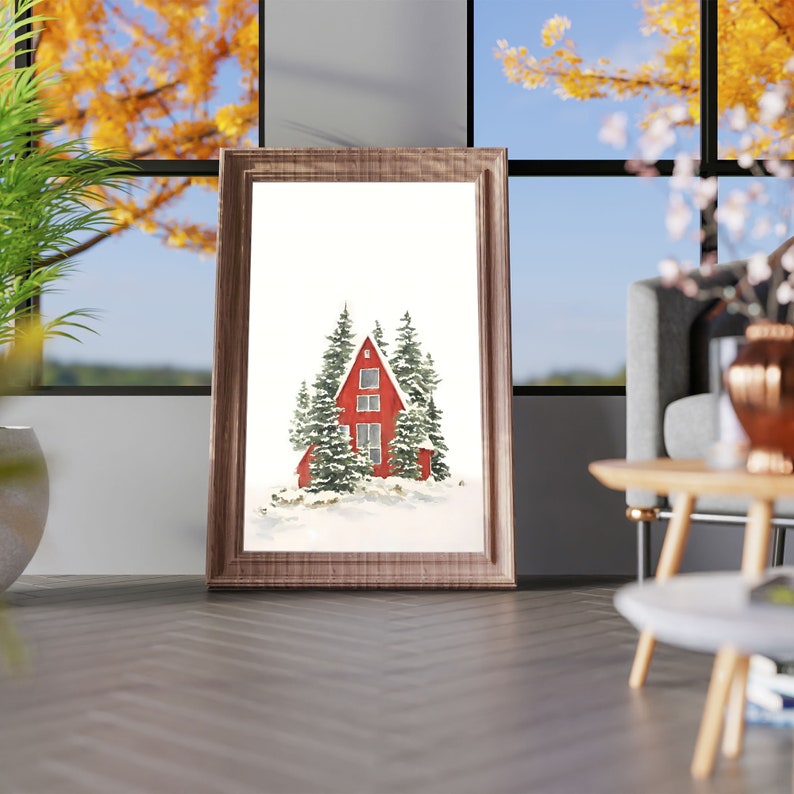 Christmas Winter House Printable Wall Art, Red Farmhouse Prints, Winter ...