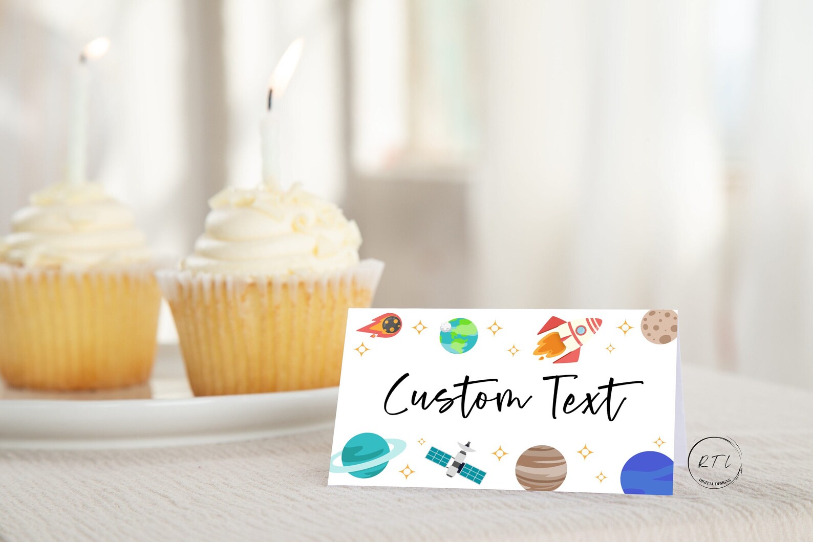 Editable Outer Space Food Labels, Space Birthday Place Cards, Tent ...