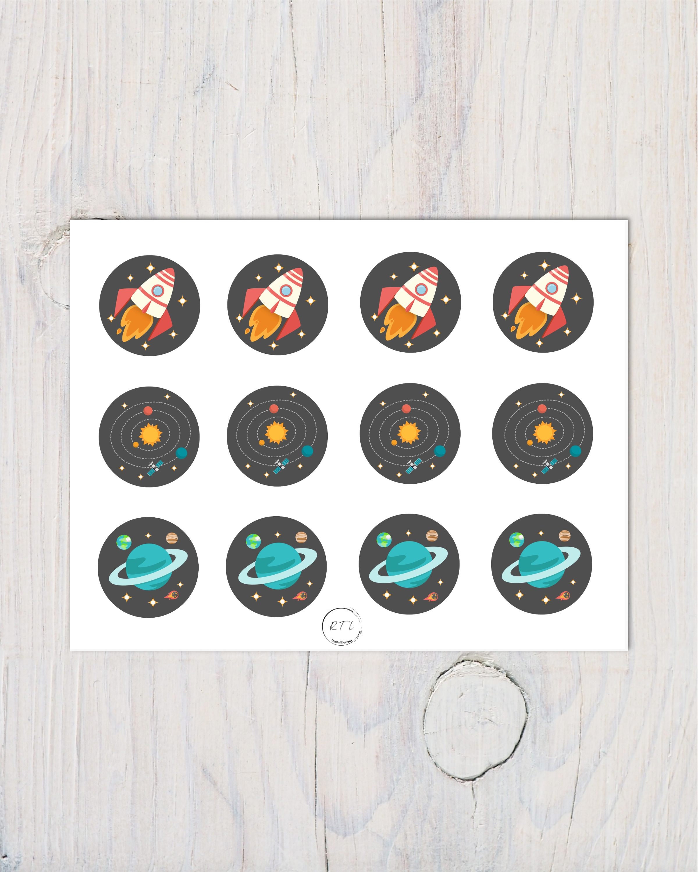 Space Birthday Cupcake Toppers, Space Rocket Ship Cupcake Toppers ...