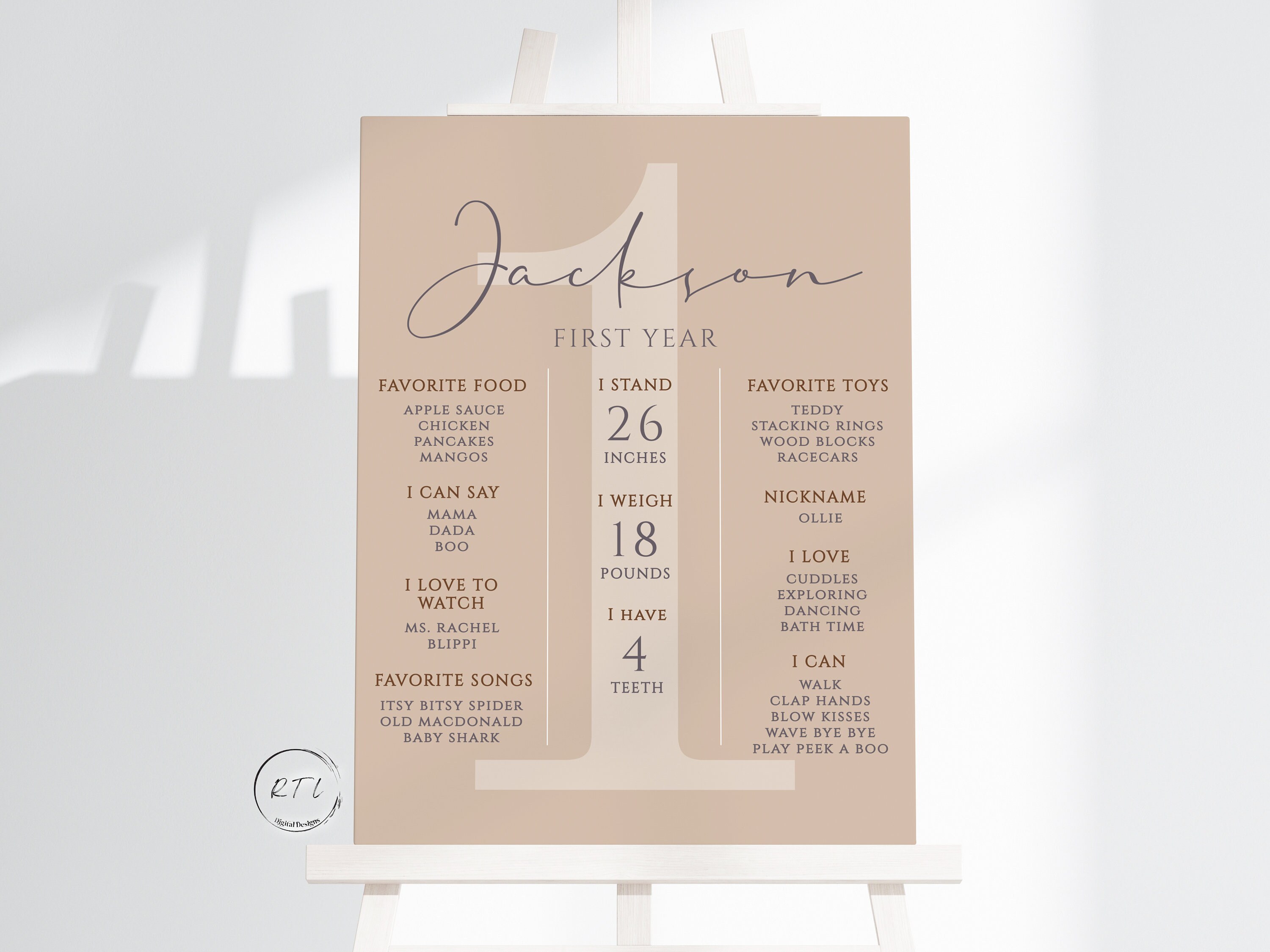 1st Milestone Board, Simple Milestone Sign, BOHO Minimalist Milestone ...