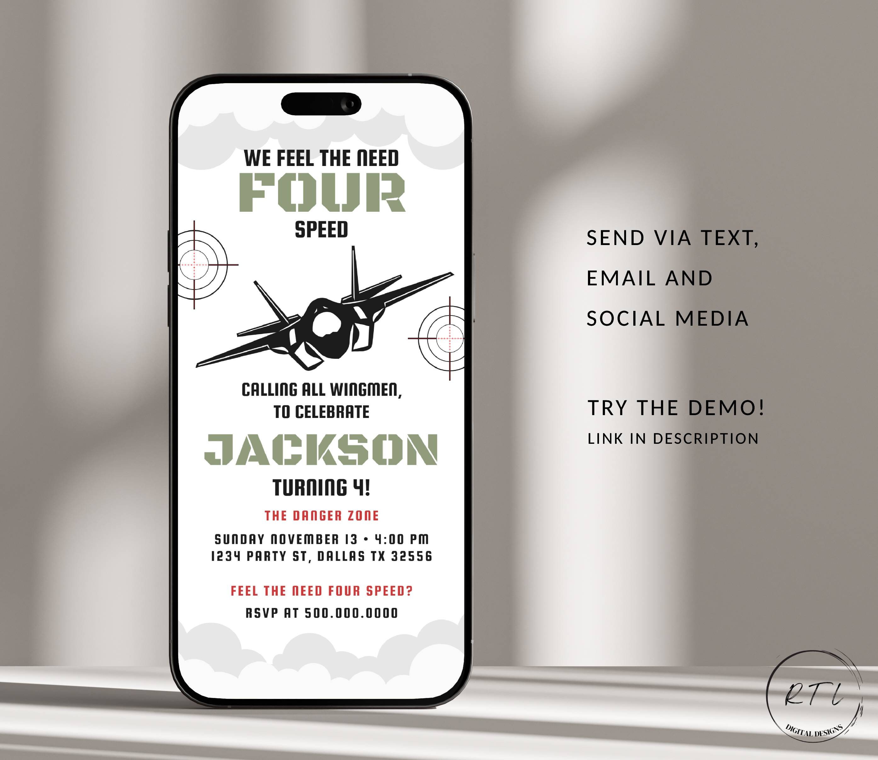 Need Four Speed Invitation, We Feel the Need Four Speed Birthday ...