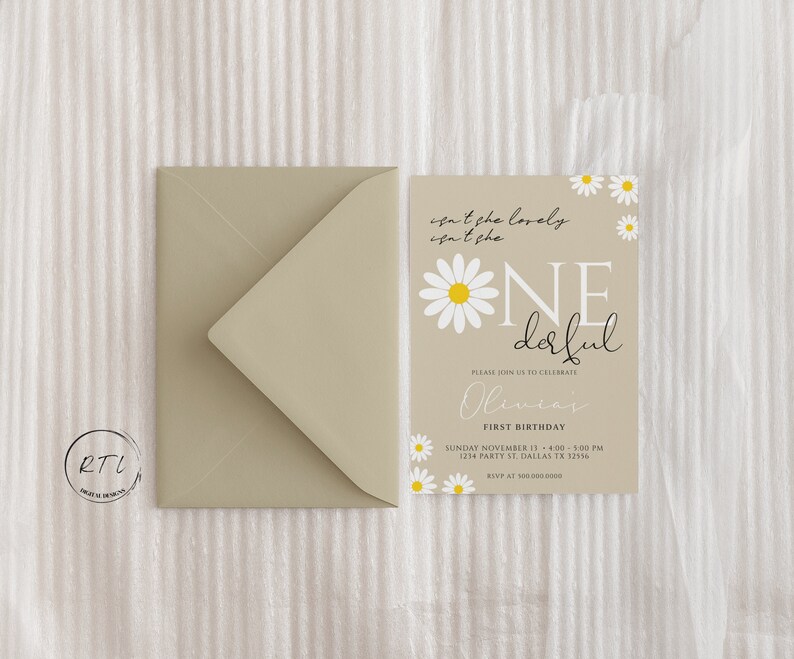 Daisy Flower Invitation, Isn't She Wonderful Birthday Invitation ...