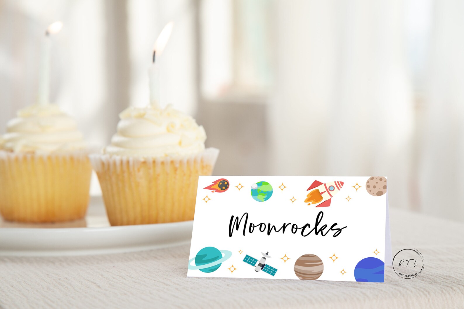 Editable Outer Space Food Labels, Space Birthday Place Cards, Tent ...