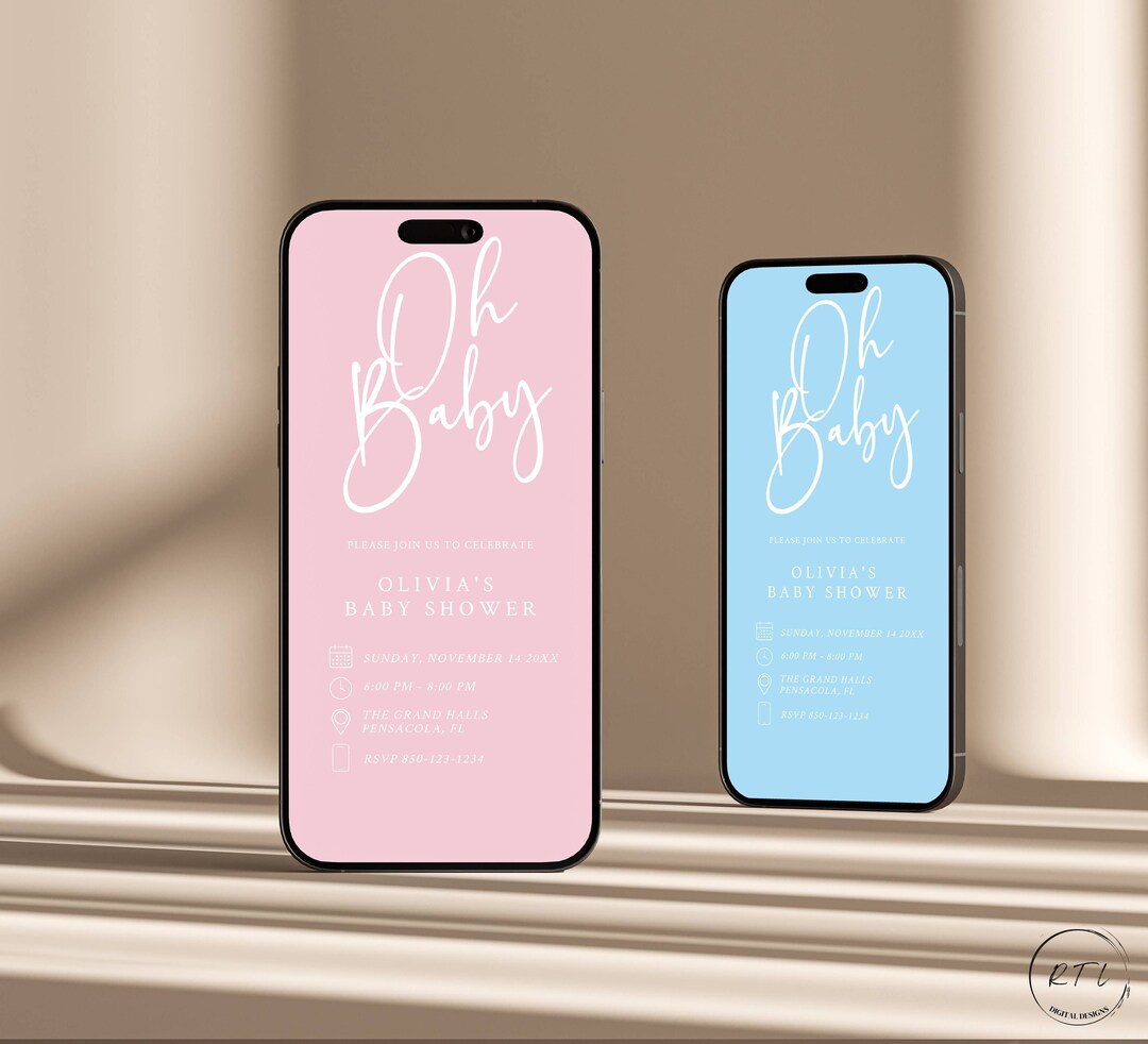 EDITABLE Baby Shower Invite, Baby Shower Invitation, Oh Baby Invite ...