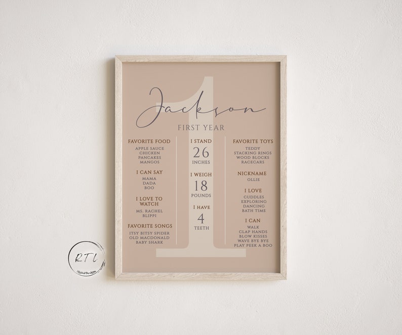 1st Milestone Board, Simple Milestone Sign, BOHO Minimalist Milestone ...
