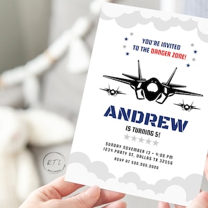 Top Pilot Birthday Invite, Military Jet Birthday Invitation, Any Age ...