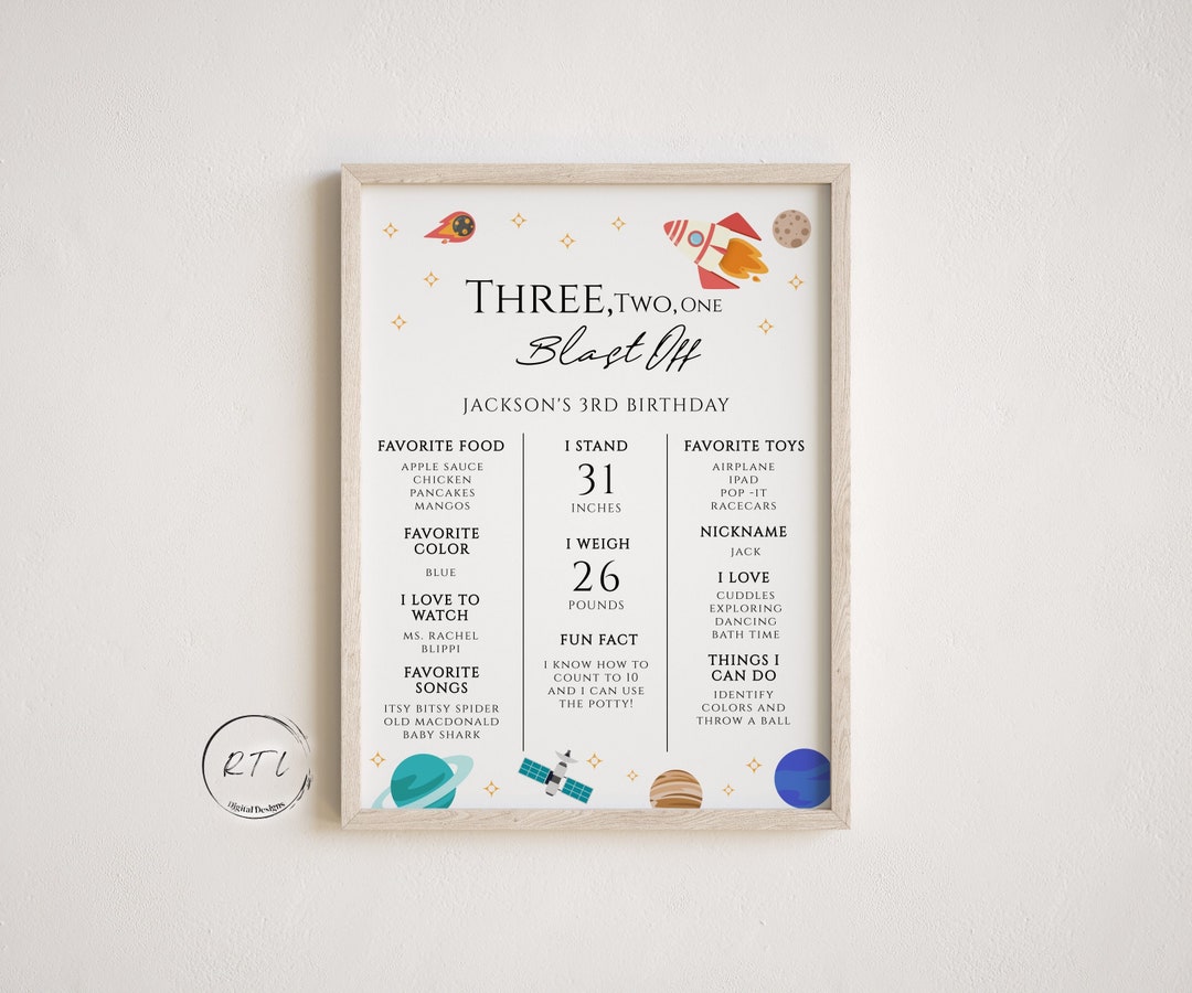 Blast off Milestone Board, 321 Blast off Birthday Milestone Sign, Three ...