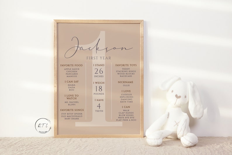 1st Milestone Board, Simple Milestone Sign, BOHO Minimalist Milestone ...