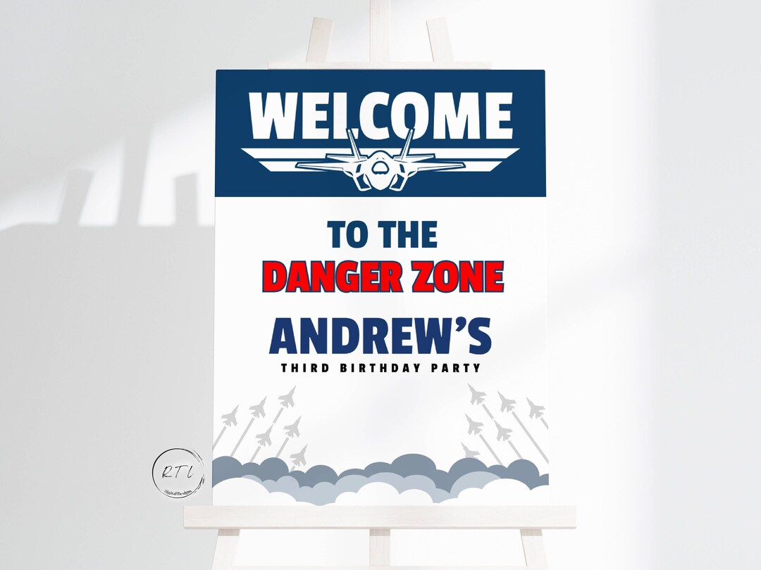 Top Fighter Pilot Birthday Welcome Sign, Any Age Welcome Poster, Pilot ...
