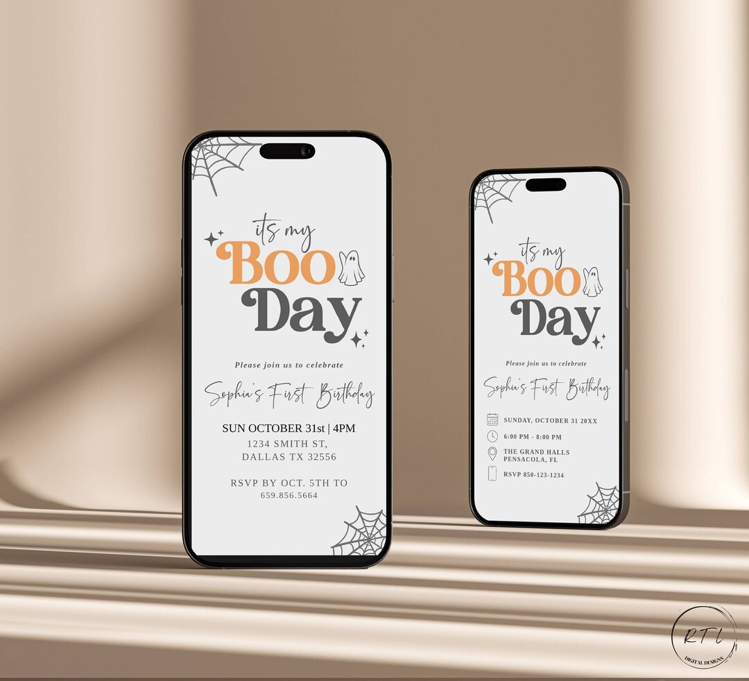 Halloween Party Invite, Boo Day Invitation, Halloween Birthday Party ...