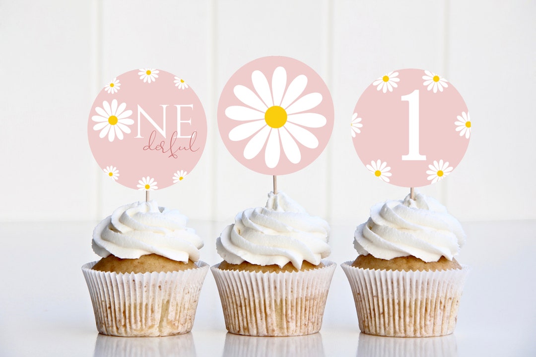 Daisy Cupcake Toppers for Birthday, Daisy Cupcake Decorations, Daisy ...