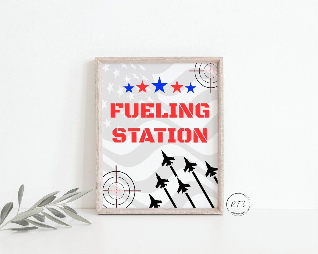 Fueling Station Sign, Top Pilot Any Text Sign, Jet Table Sign, Fighter ...