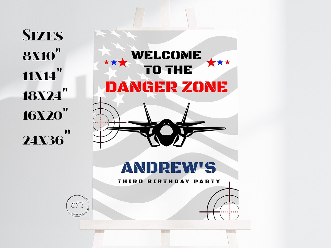 Top Fighter Pilot Birthday Welcome Sign, Any Age Welcome Poster, Pilot ...