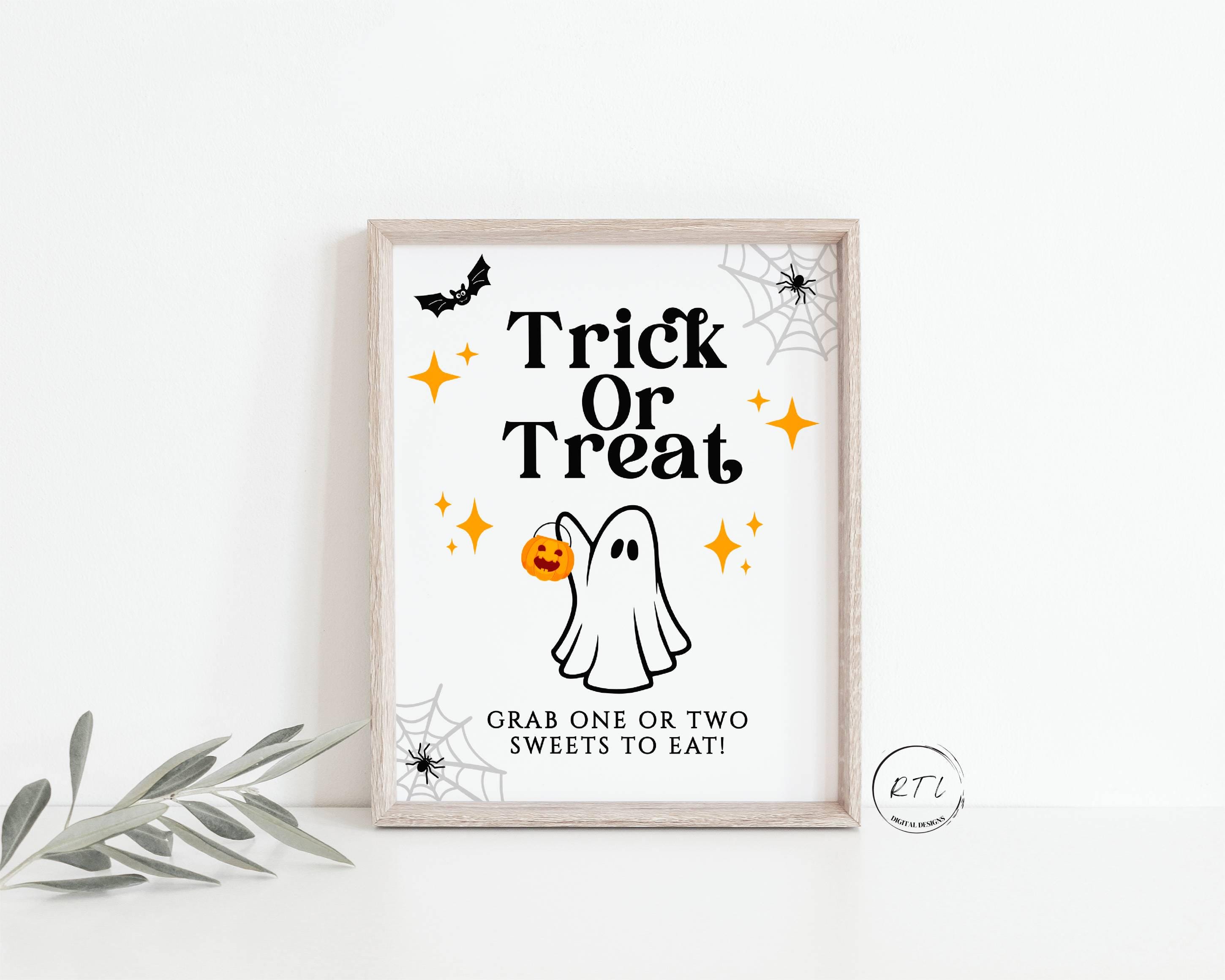 Printable Please Take One Treat Sign, Halloween Trick-or-treat Sign ...
