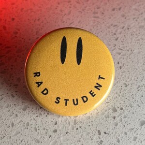 RAD STUDENT SMILEY Face 1.5 Button Xray Pinback Button - Etsy