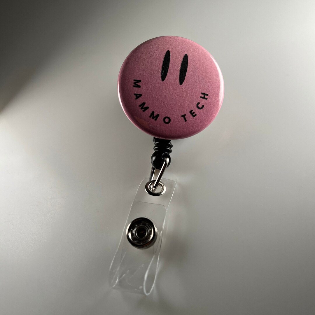 MAMMO TECH SMILEY Face Badge Reel Xray Badge Retro Nurse Badge Reel ...