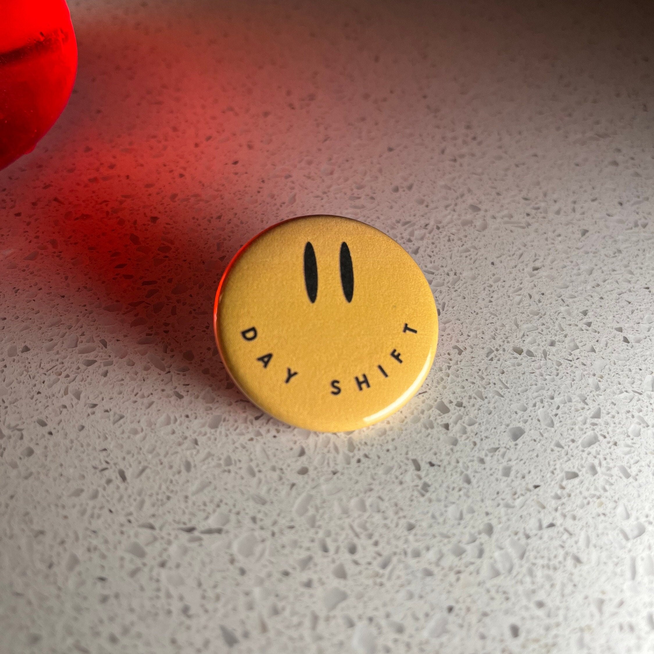 DAY SHIFT SMILEY Face 1.5 Button Xray Pinback Button - Etsy