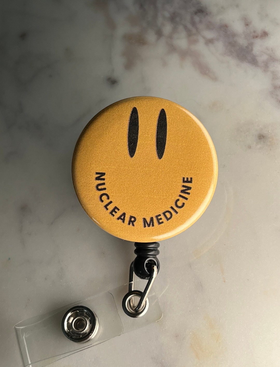 Nuc Med Smiley Face Badge Reel RETRO Xray Badge Nurse Badge Reel Gift ...