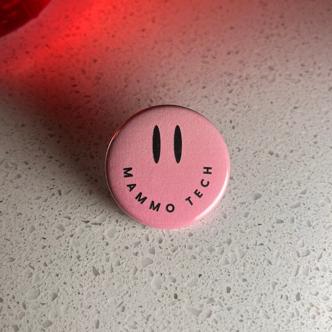 MAMMO TECH SMILEY Face 1.5 Button Xray Pinback Button Nurse Badge Pin ...