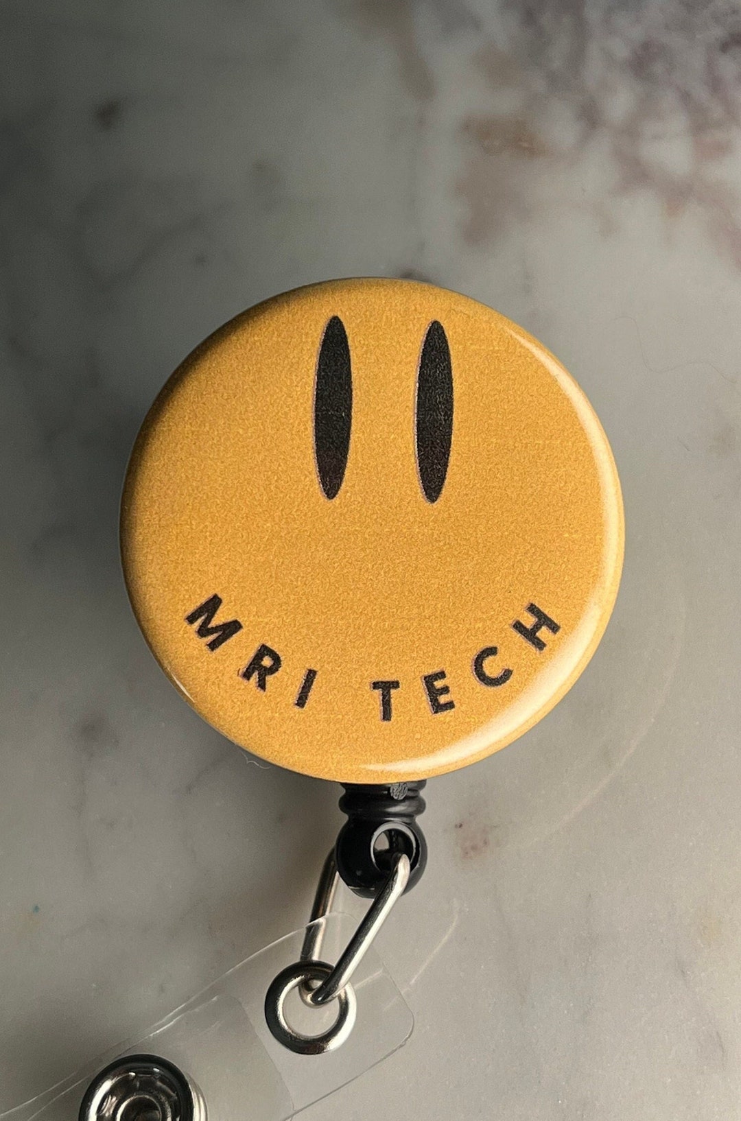 MRI TECH Smiley Face Badge Reel RETRO Xray Badge Nurse Badge Reel Gift ...