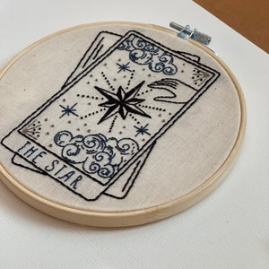 Beginner Embroidery Kit the Star Tarot Card: Modern Adult Cross Stitch ...