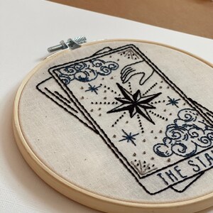 Beginner Embroidery Kit the Star Tarot Card: Modern Adult Cross Stitch ...