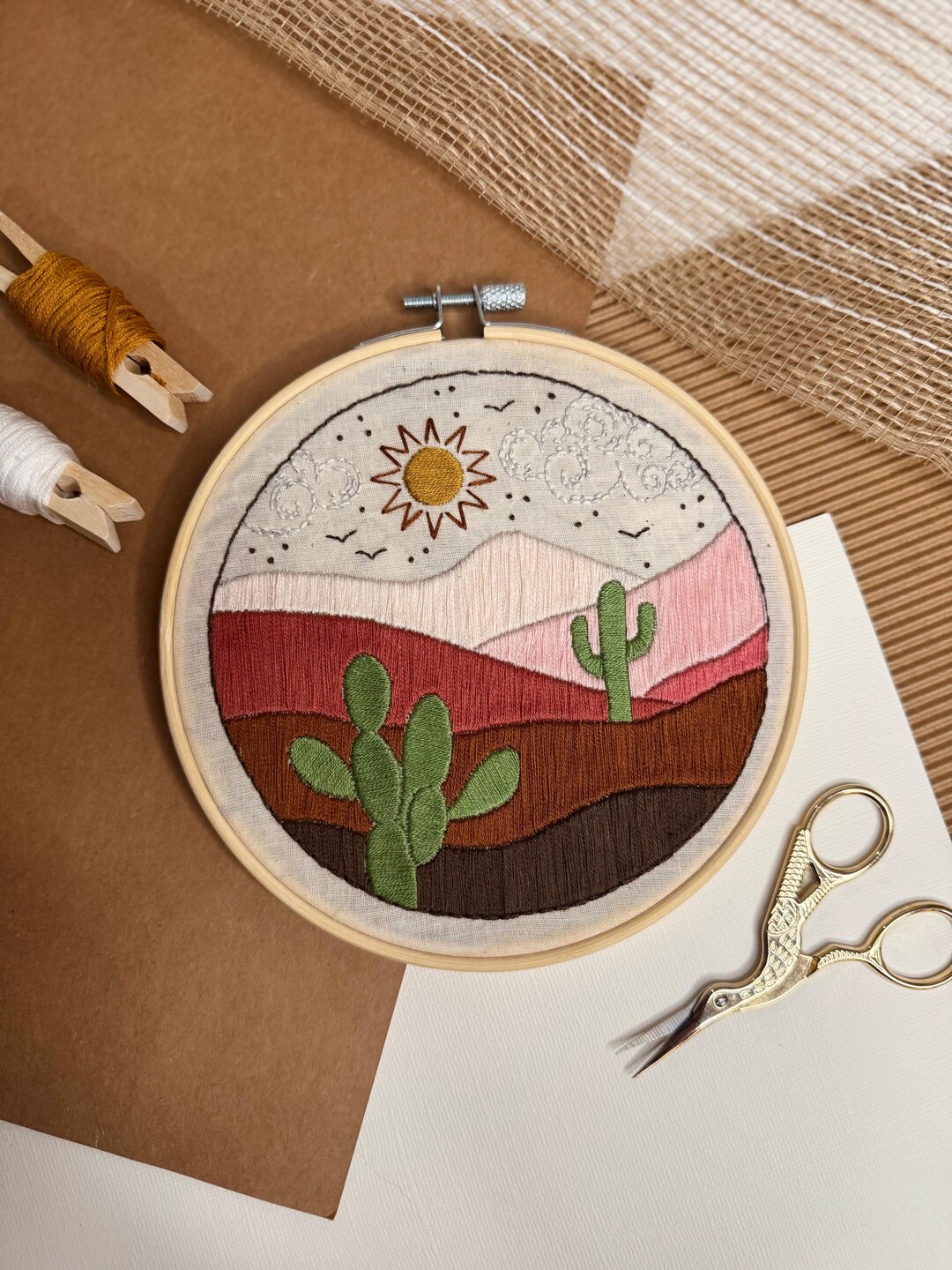 DIY Embroidery Arizona Day - Nature Beginner Needlepoint - Landscape ...