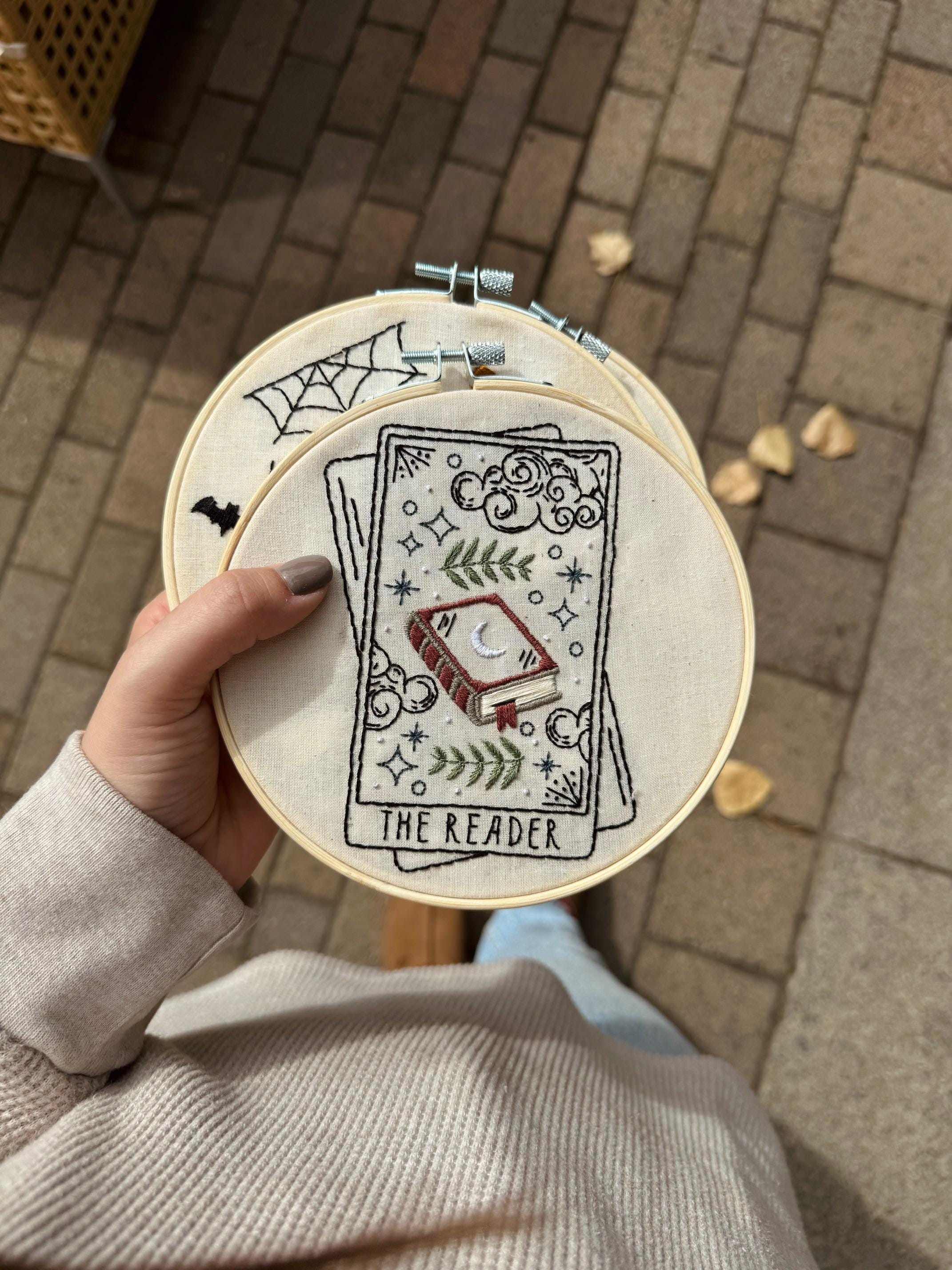 The Reader Tarot Card Embroidery Pattern: Witchy Needlepoint (PDF ...