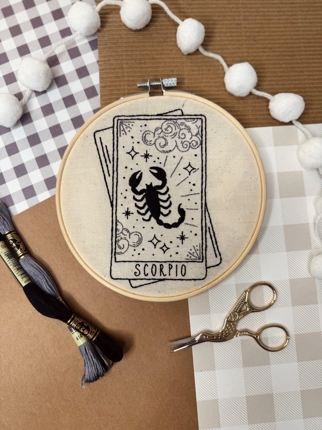 DIY Embroidery Kit - Scorpio Tarot Card Design - Beginner Needlepoint ...