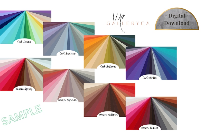 Color Analysis Swatch Digital Download Cool Warm Spring Summer Fall ...