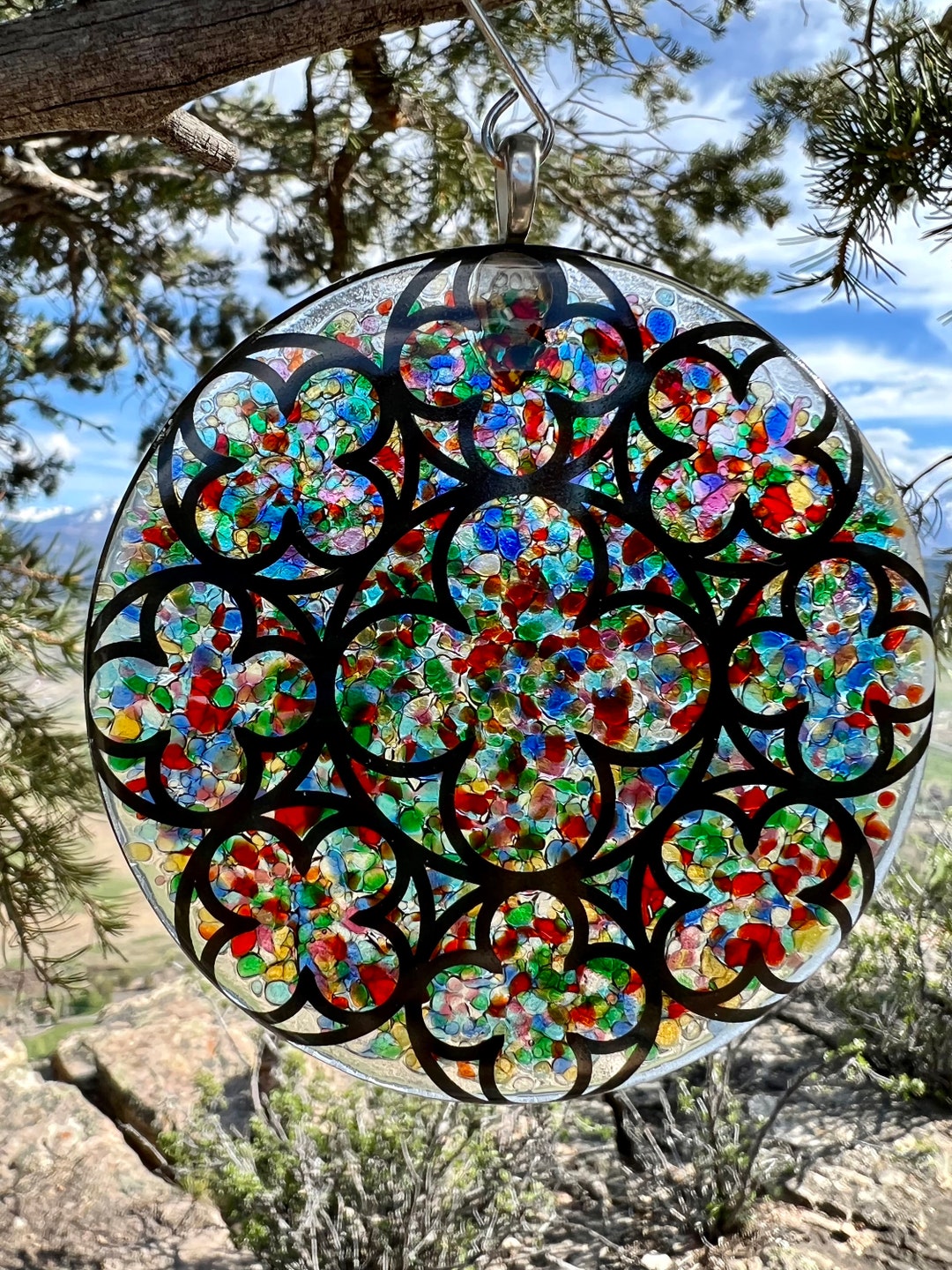 Gothic Window Suncatcher, Cathedral Window Decor, Gothic Fused Glass ...