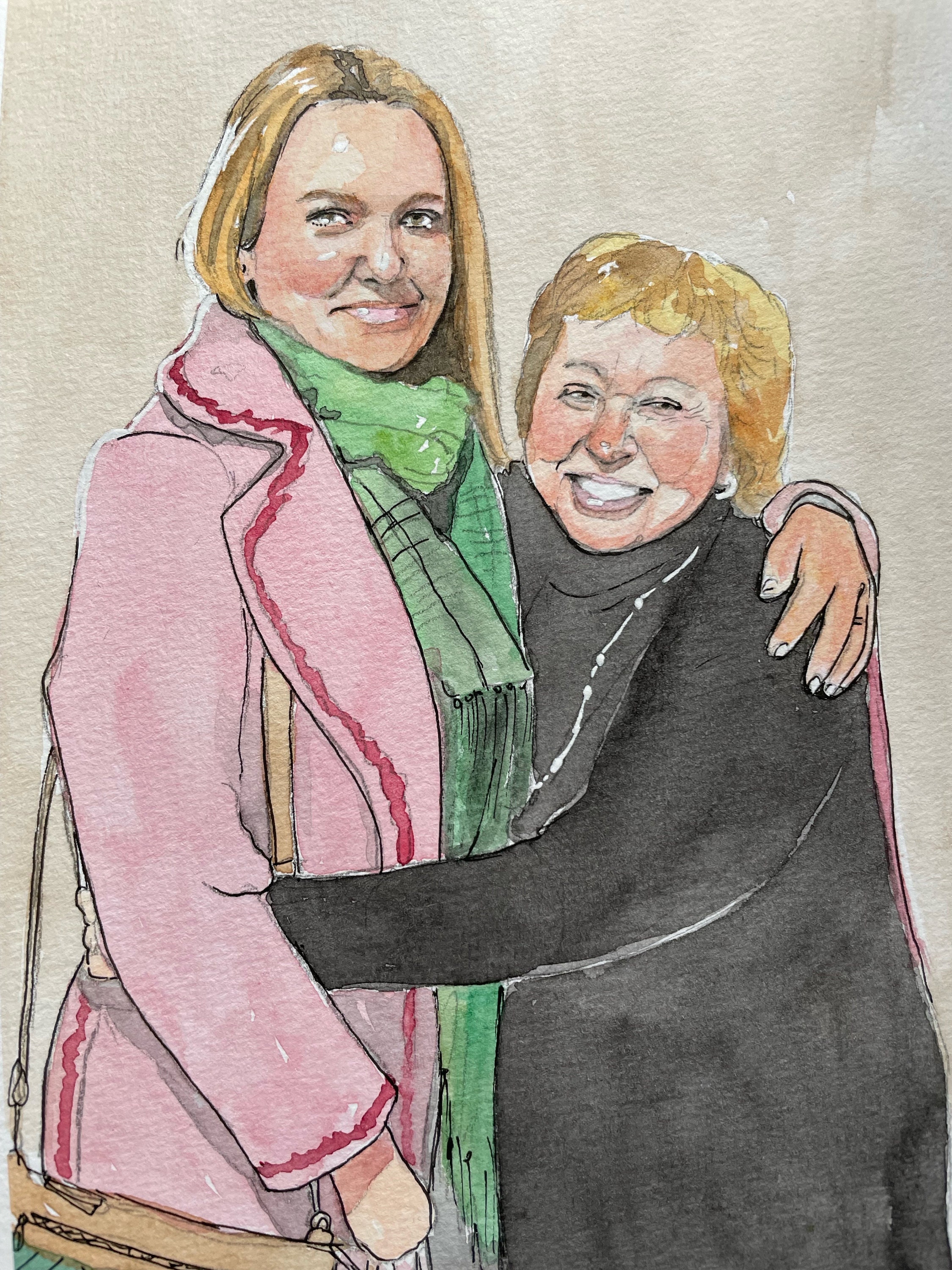 Handmade Portrait, Watercolor Handmade Painting for Gift. Custom ...