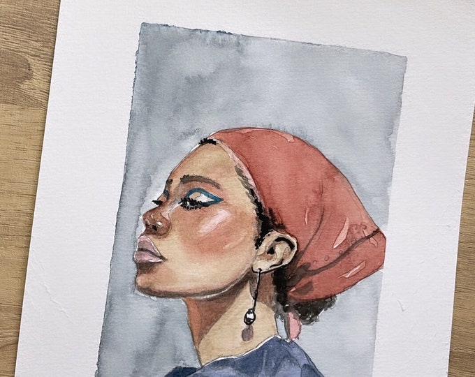 Handmade Portrait, Watercolor Handmade Painting for Gift. Custom ...