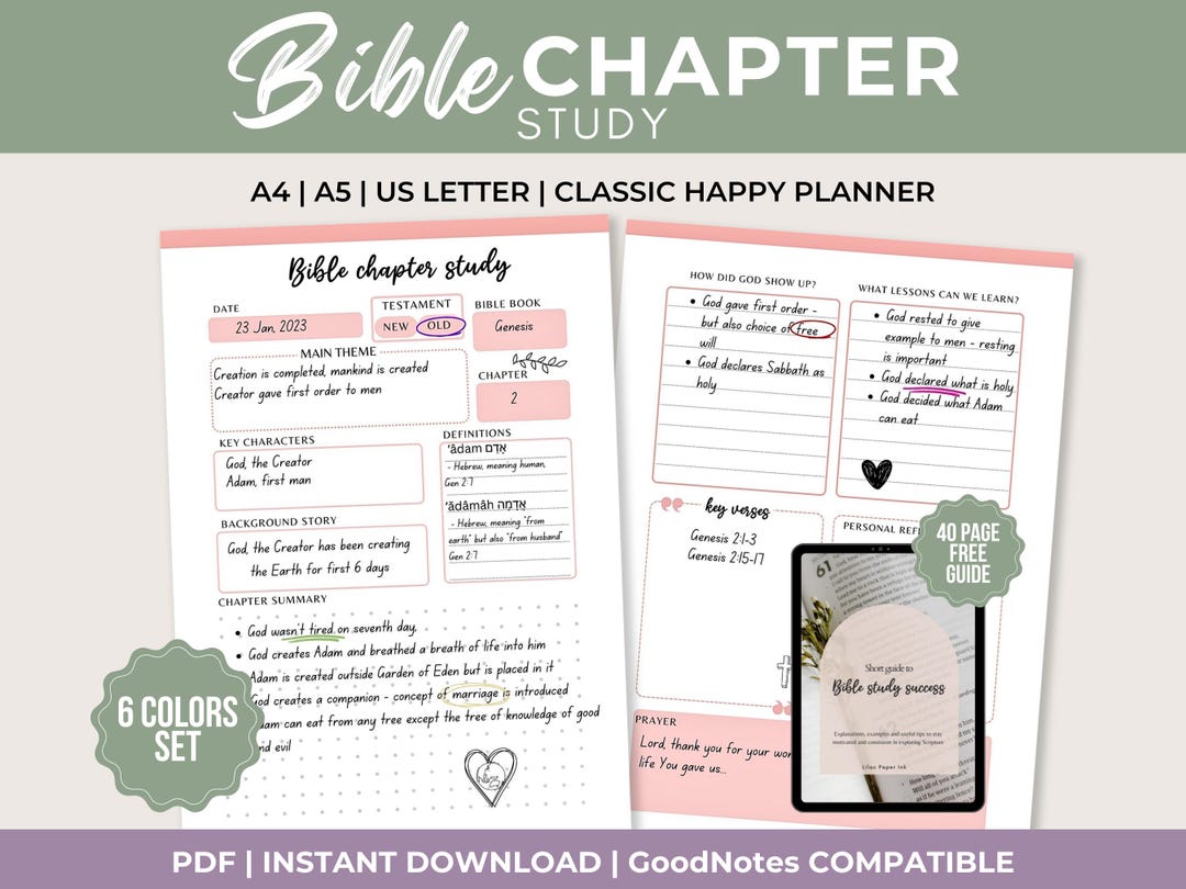 Bible Chapter Study, Bible Study Journal, Printable Bible Study ...