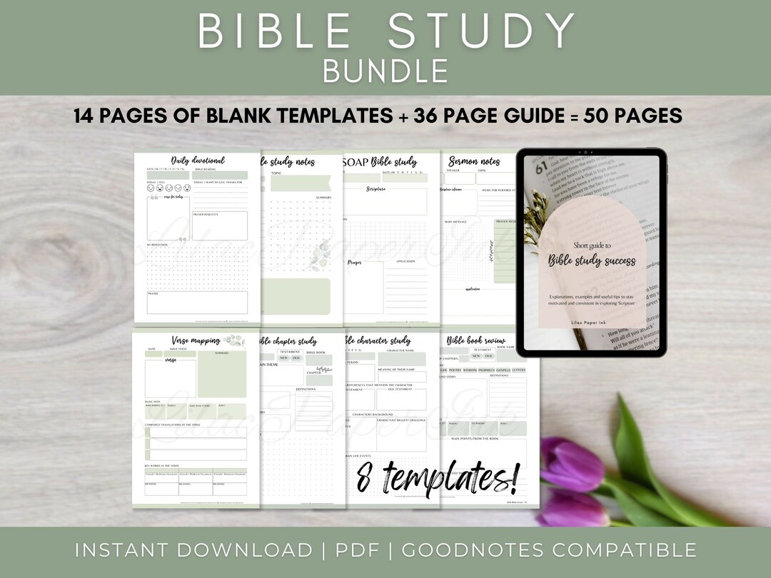 Bible Study Templates Printable Bible Journal Inserts - Etsy