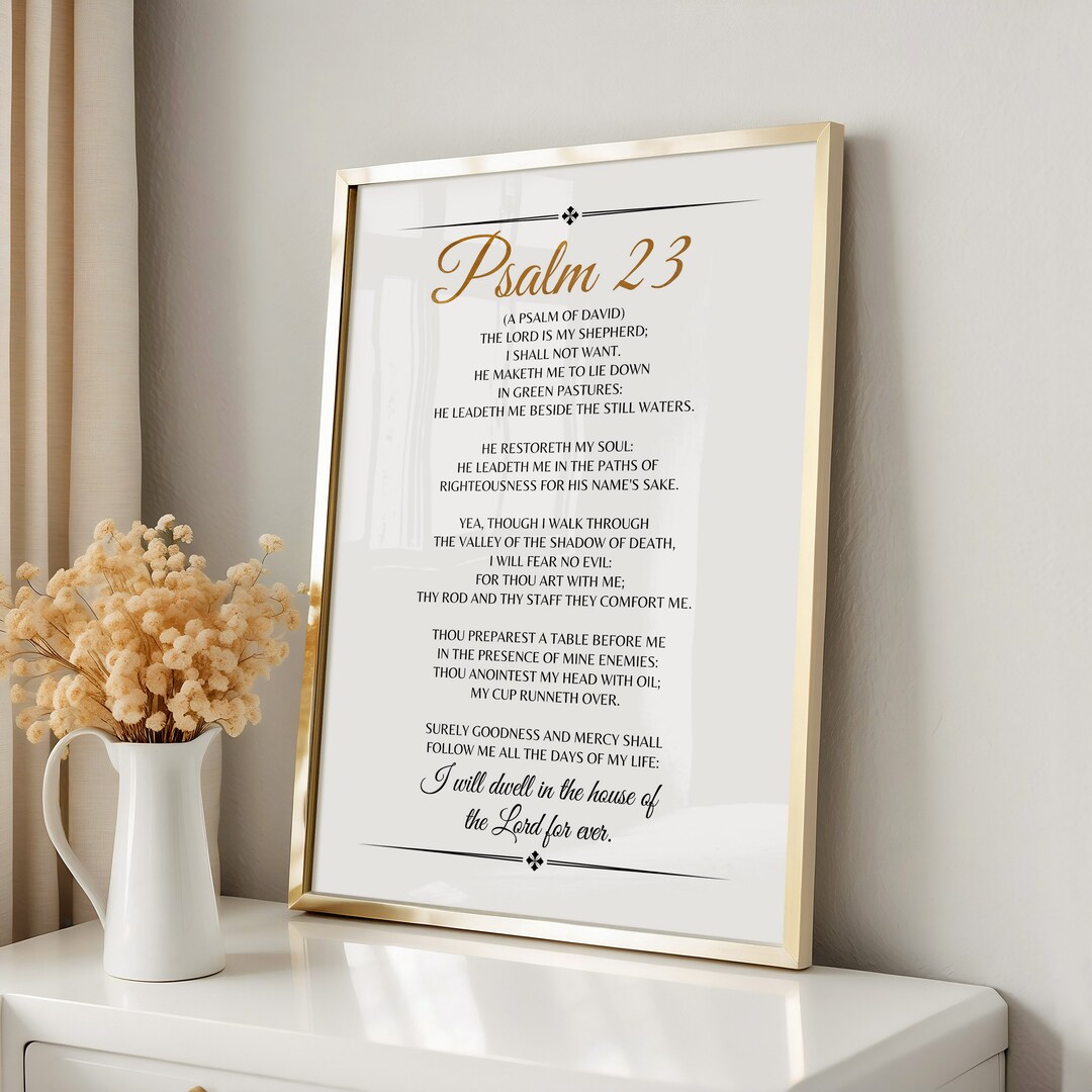 Modern Psalm 23 Wall Decor, Modern Christian Art, Christian Printable ...