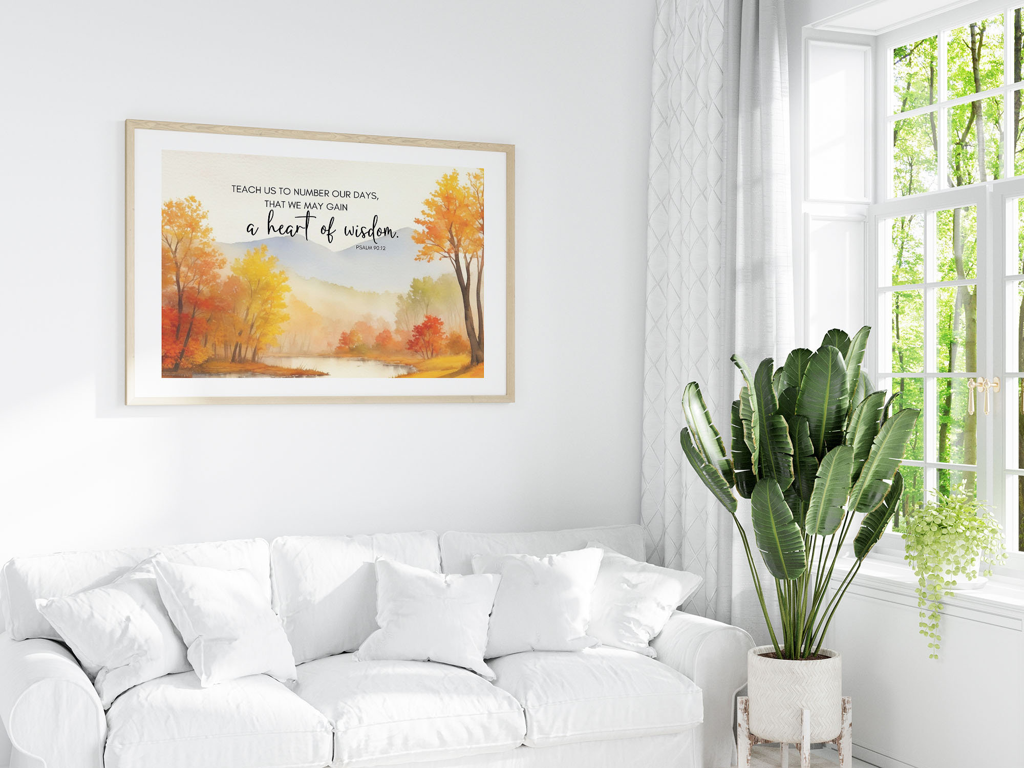 Psalm 90:12, Fall Bible Verse Wall Art, Scripture Wall Art, Farmhouse ...