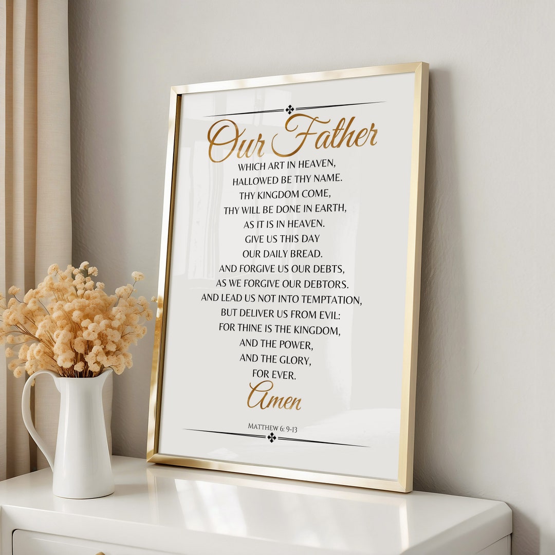 The Lord's Prayer, Our Father Prayer, Matthew 6:9, Modern Christian Art ...