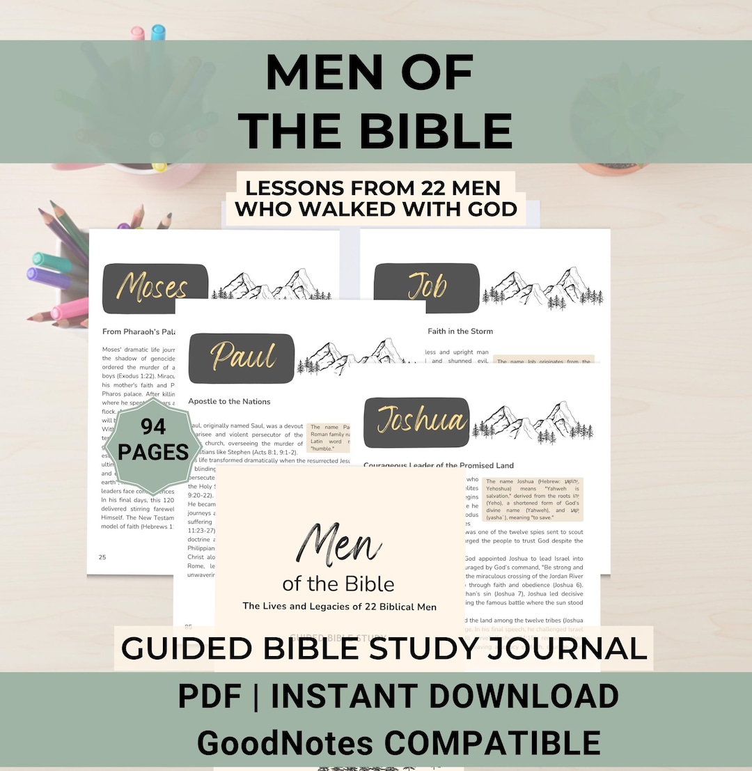 Bible Study Guide Men of the Bible Devotional Journal Bible Journal for ...