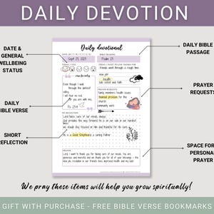 Daily Devotional Journal, Digital Bible Study Template, Christian ...