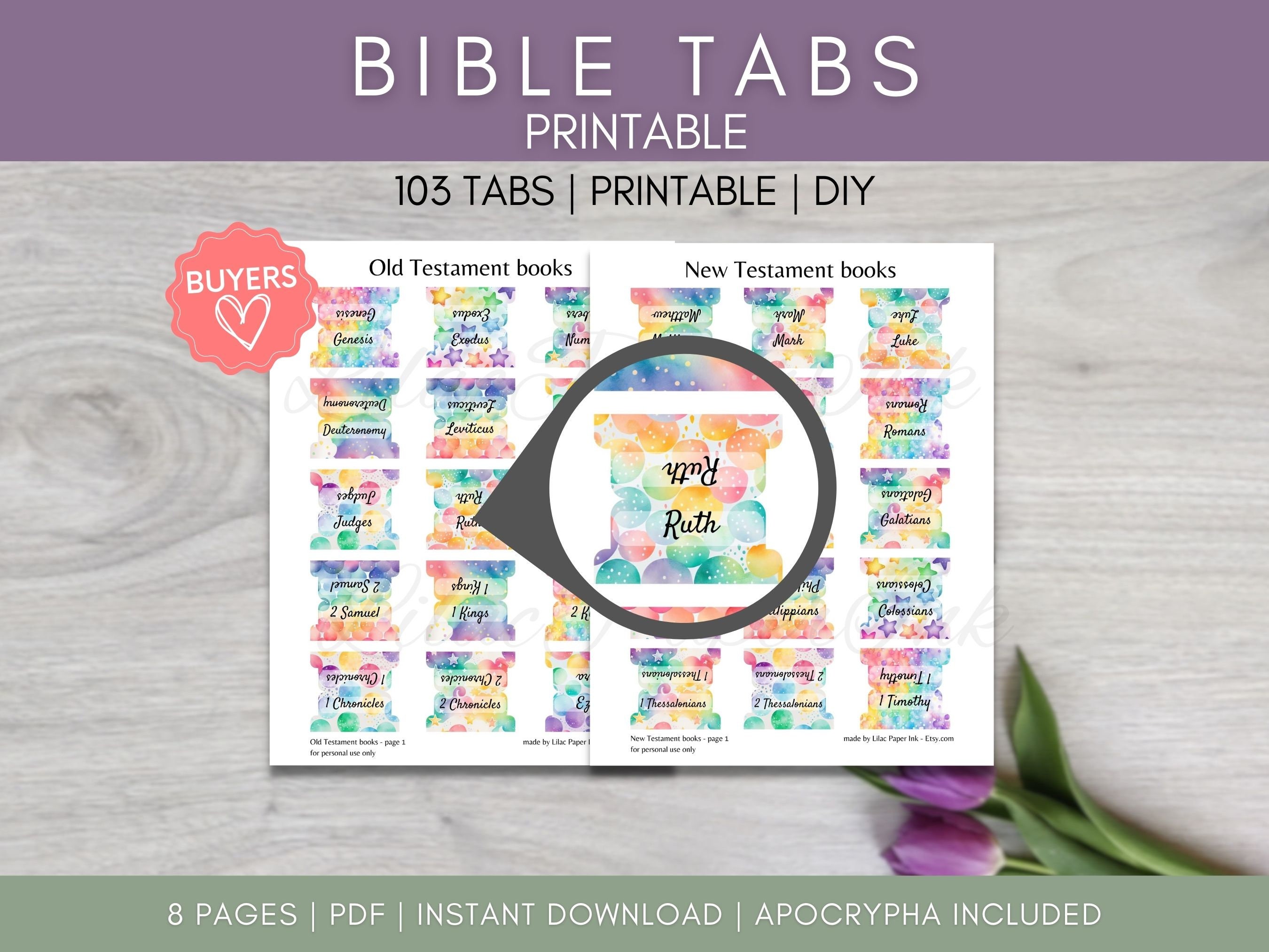Bible Tabs Printable Bible Study Tools New Testament Tabs - Etsy